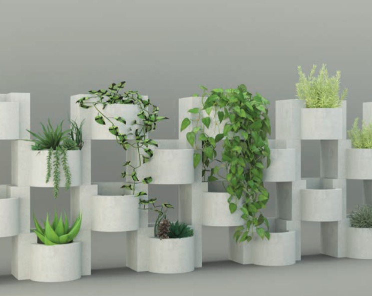 Concrete Precast Retaining Wall With Planter Box Feature | Buildex.my