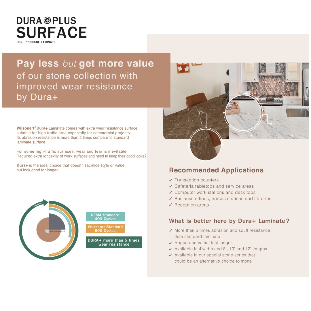 WilsonArt Duraplus Ultra Long Lasting Surfaces | Buildex.my